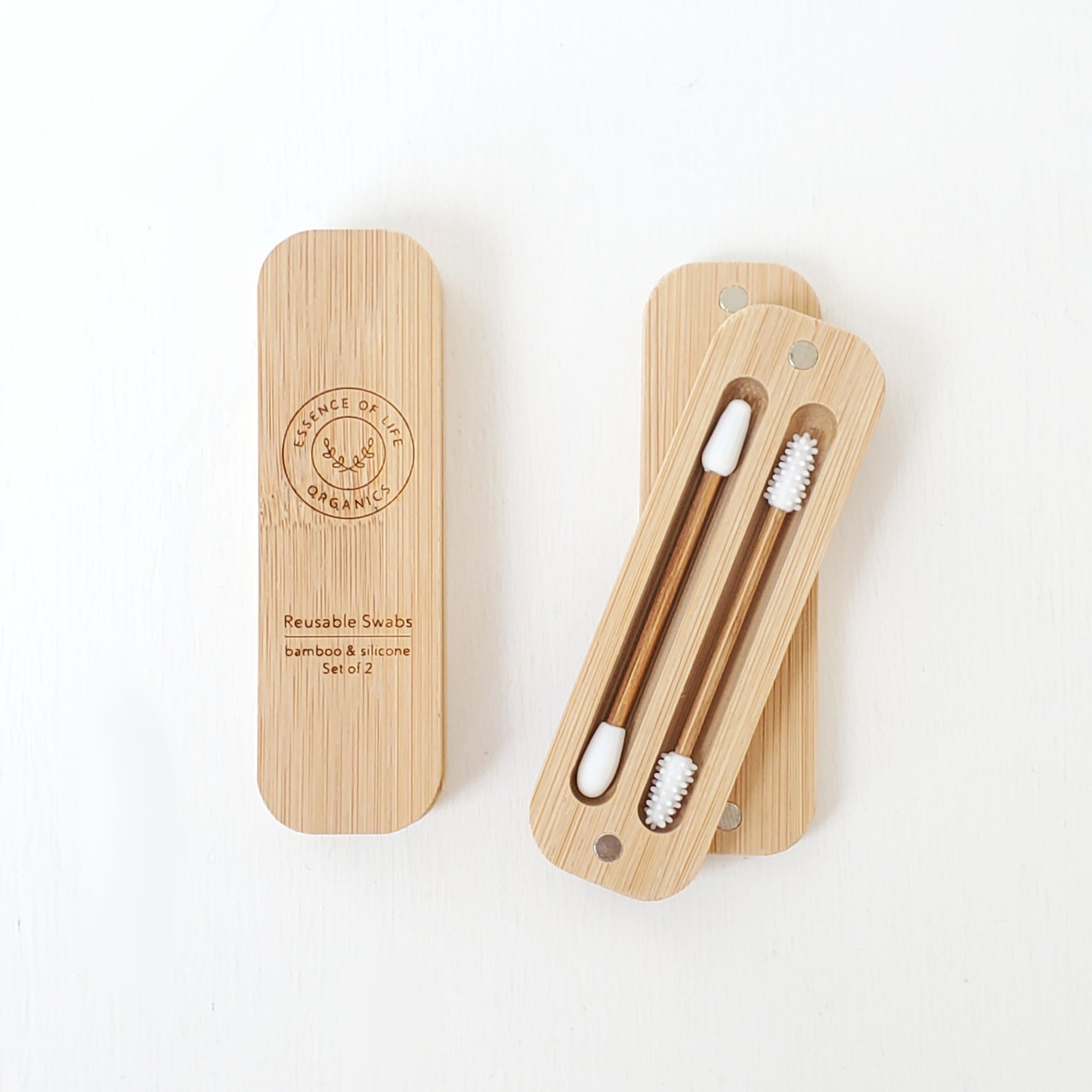 Reusable Silicone + Bamboo Swabs | Set of 2 | Sustain LA Online Store